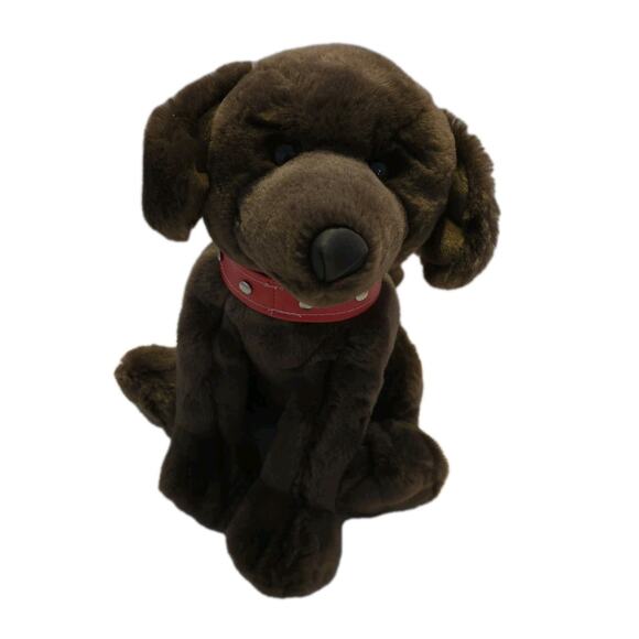 Animal Adventure | Toys | Petting Zoo Chocolate Lab Plush With Red ...